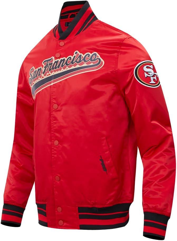 Pro Standard Mens NFL Script Tail Satin Jacket(Red) - ProStandard Store
