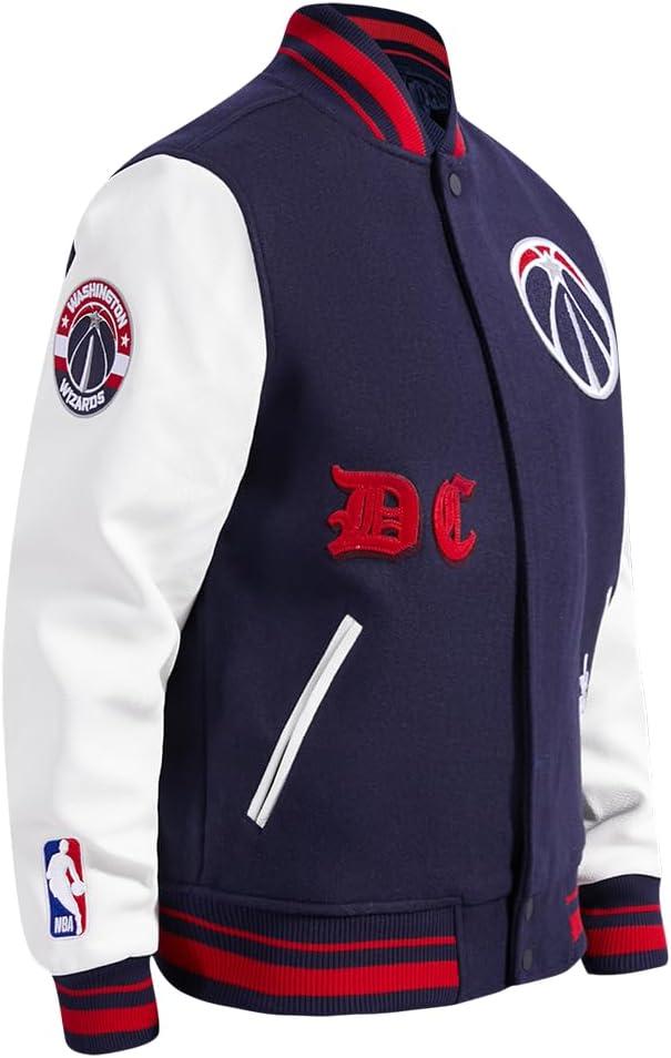 Pro Standard Mens NBA Old English Varsity Jacket(Midnight Navy/Red ...